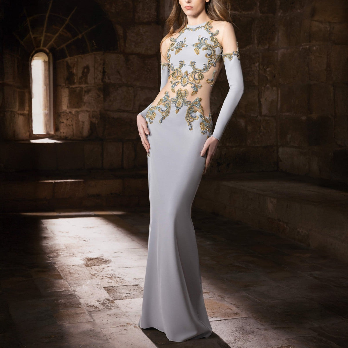 Fitted Mermaid Gown With Sculpted Bodice by TONY WARD – Elilhaam