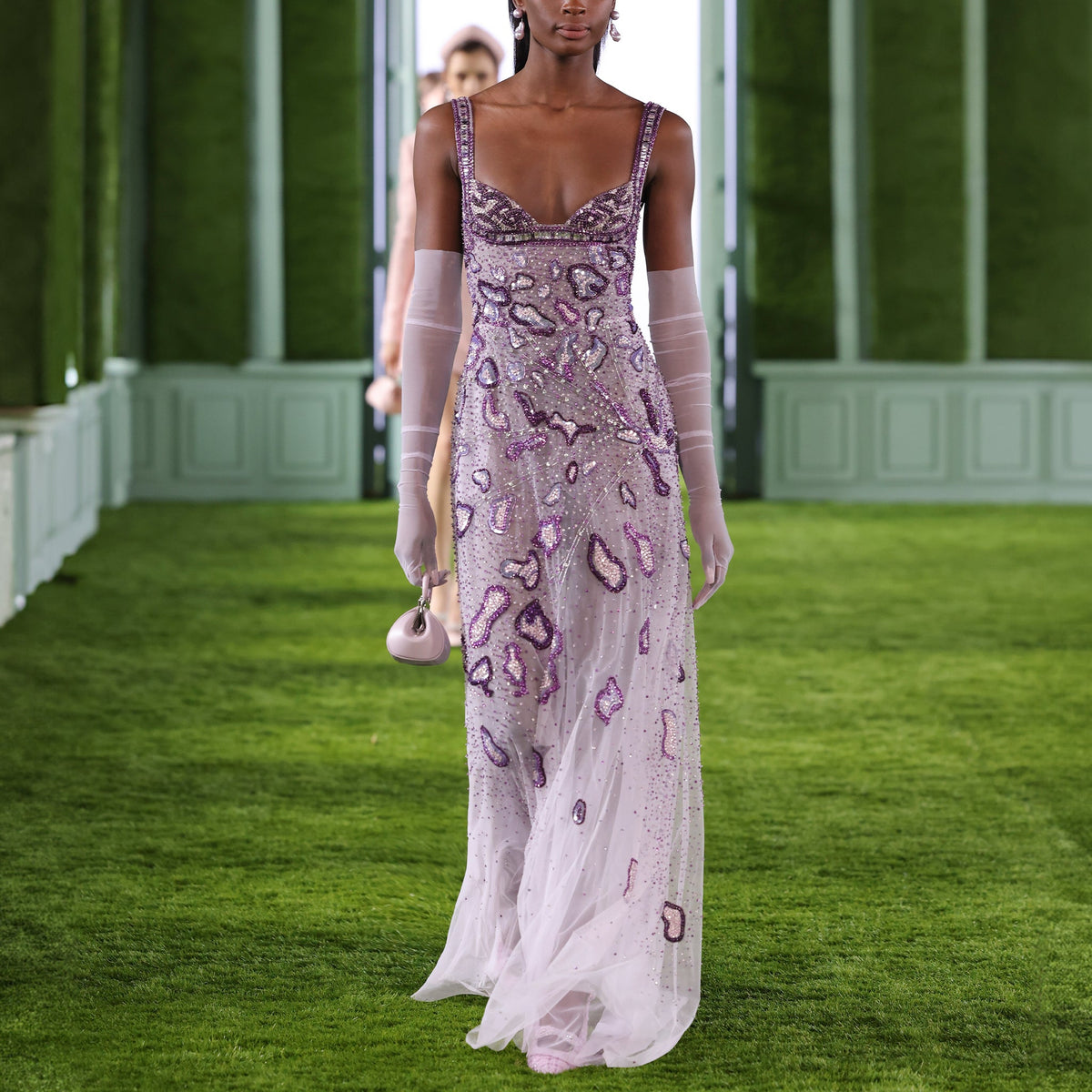 Beaded Tulle Dress with a Bejeweled Bust by Georges Hobeika – Elilhaam